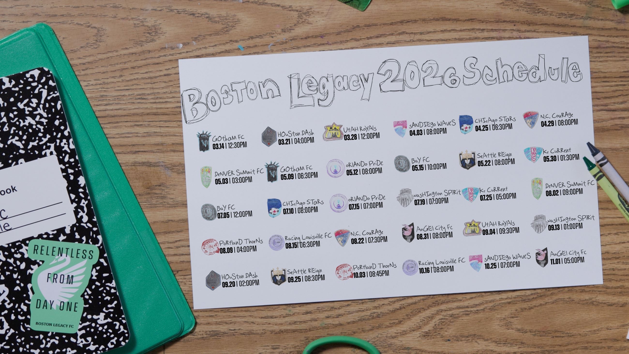 Boston Legacy Football Club Announces 2026 NWSL regular season schedule ...